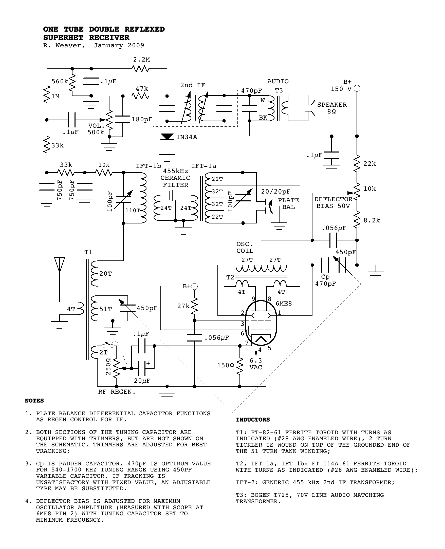1-Tube Double-Reflex Superhet Receiver